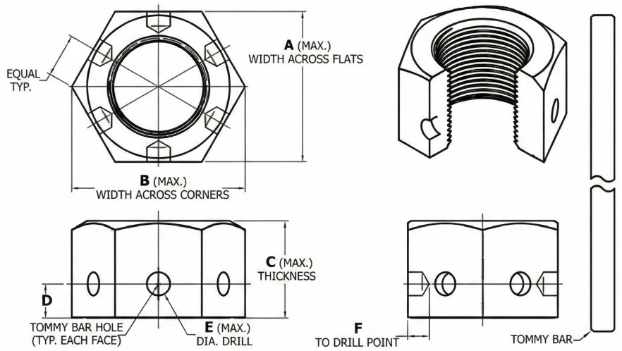 Stud Bolt with Tommy Bar Hole Nut - GCS